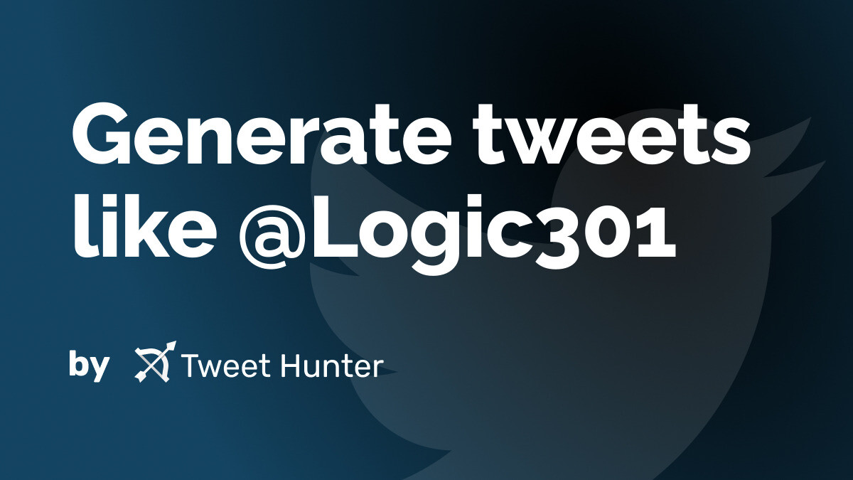Generate Tweets like @Logic301 with AI