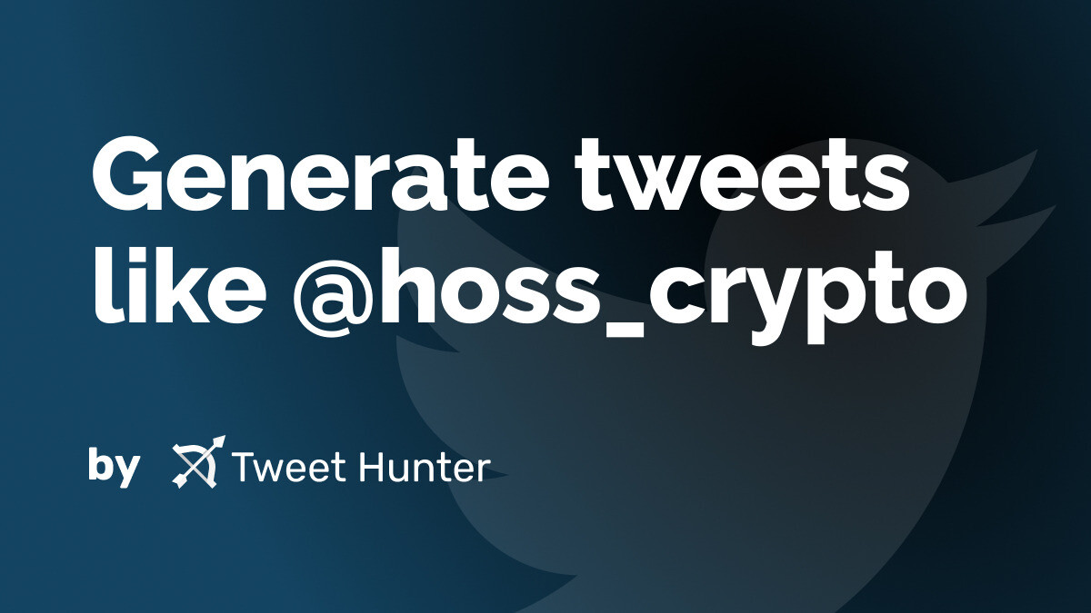 Generate Tweets like @hoss_crypto with AI