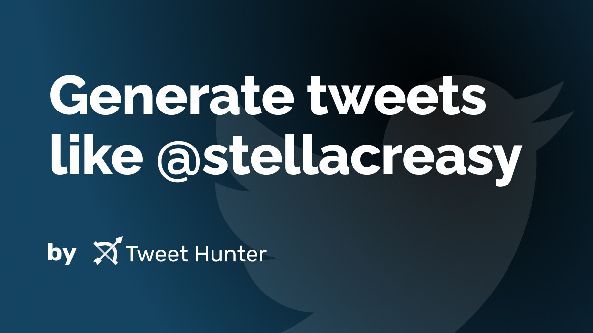 Generate Tweets like @stellacreasy with AI
