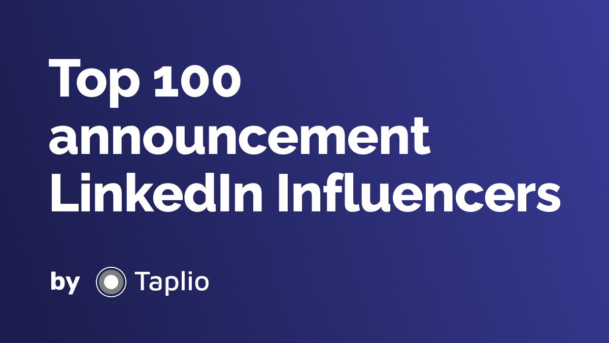 The 100 Best Linkedin Influencers about announcement