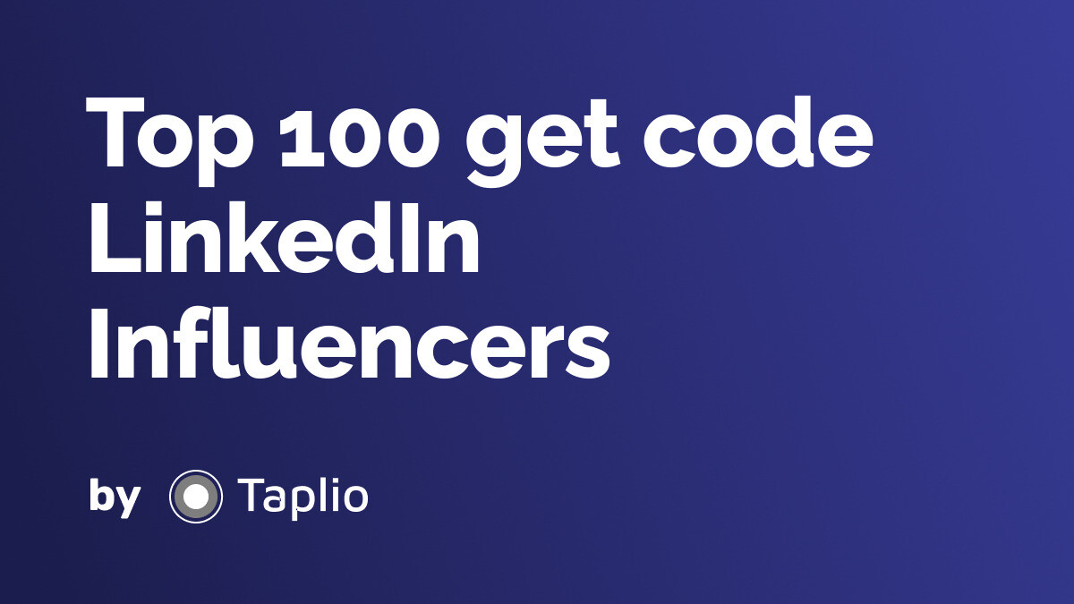 The 100 Best Linkedin Influencers about get code
