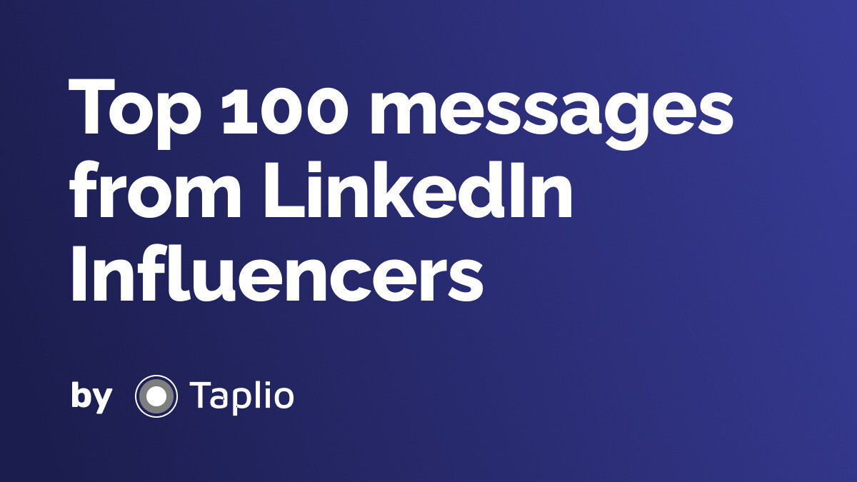 The 100 Best Linkedin Influencers about messages from