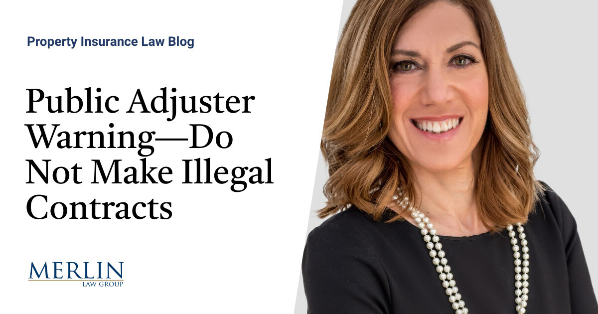 Public Adjuster Warning—Do Not Make Illegal Contracts | Property ...