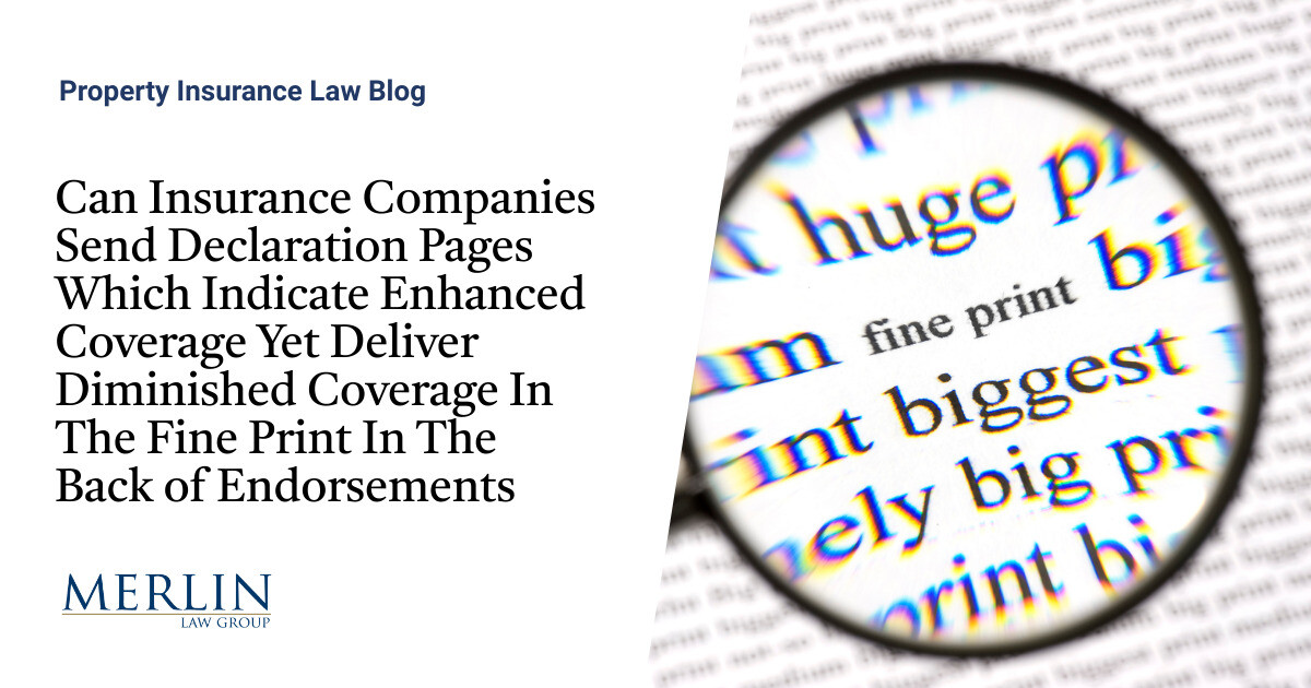 Can Insurance Companies Send Declaration Pages Which Indicate Enhanced ...