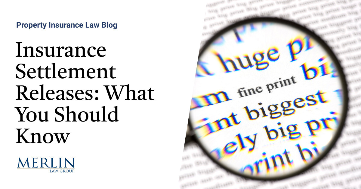 Insurance Settlement Releases: What You Should Know | Property ...