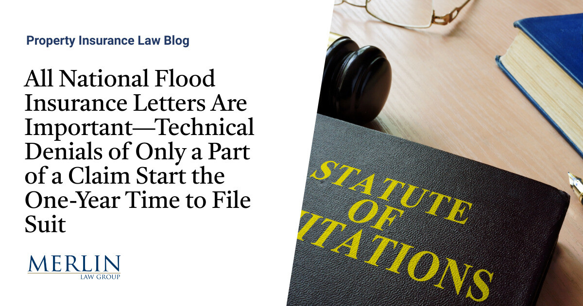All National Flood Insurance Letters Are Important—Technical Denials of ...