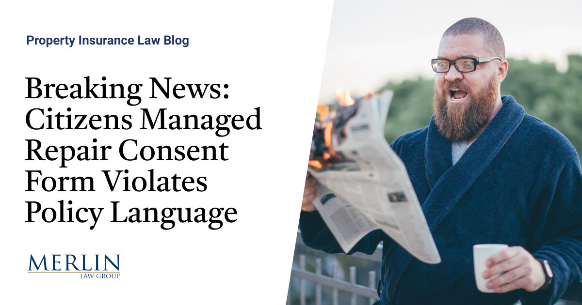 Breaking News: Citizens Managed Repair Consent Form Violates Policy ...