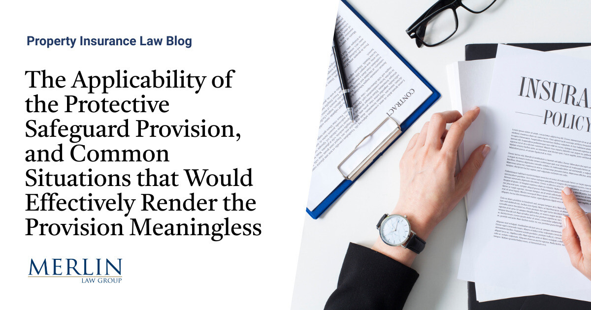 The Applicability of the Protective Safeguard Provision, and Common ...