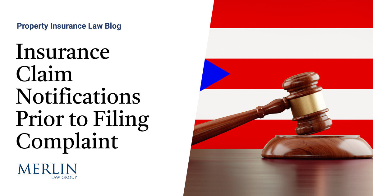Insurance Claim Notifications Prior to Filing Complaint | Property ...