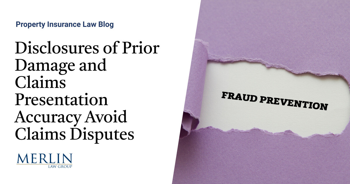 Disclosures of Prior Damage and Claims Presentation Accuracy Avoid ...