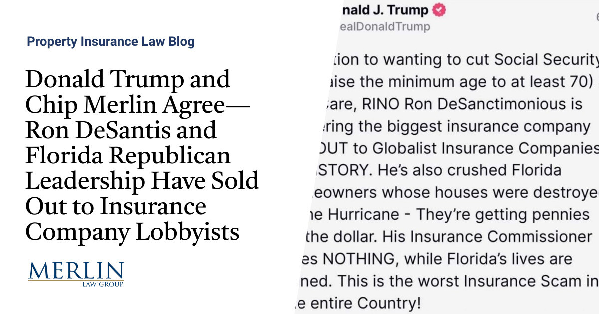 Donald Trump and Chip Merlin Agree—Ron DeSantis and Florida Republican ...