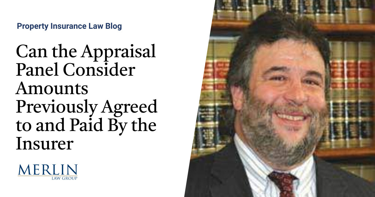 Can the Appraisal Panel Consider Amounts Previously Agreed to and Paid ...