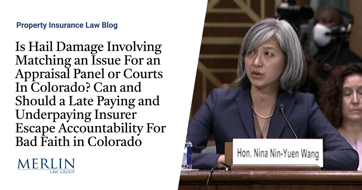 Is Hail Damage Involving Matching an Issue For an Appraisal Panel or ...