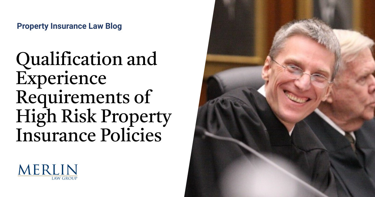 Qualification and Experience Requirements of High Risk Property ...