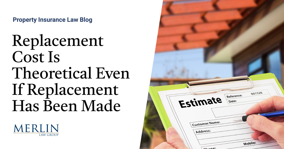 Replacement Cost Is Theoretical Even If Replacement Has Been Made ...
