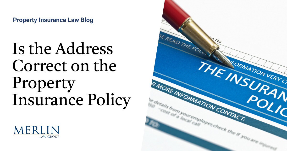 Is the Address Correct on the Property Insurance Policy? | Property ...