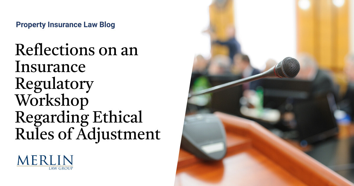 Reflections on an Insurance Regulatory Workshop Regarding Ethical Rules ...