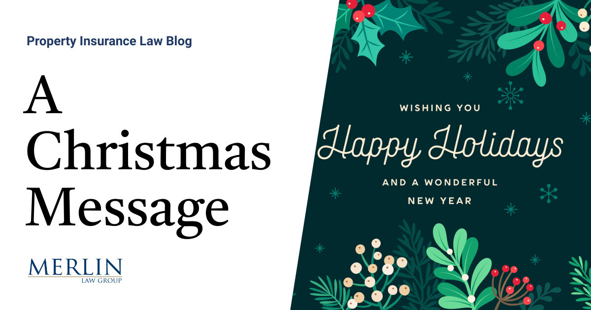 A Christmas Message | Property Insurance Coverage Law Blog