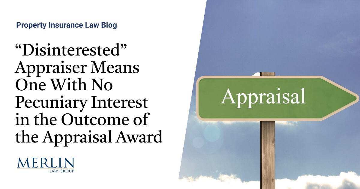“Disinterested” Appraiser Means One With No Pecuniary Interest in the ...