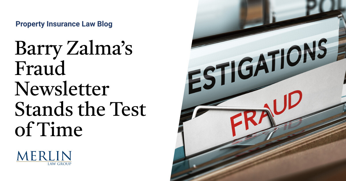 Barry Zalma’s Fraud Newsletter Stands the Test of Time | Property ...