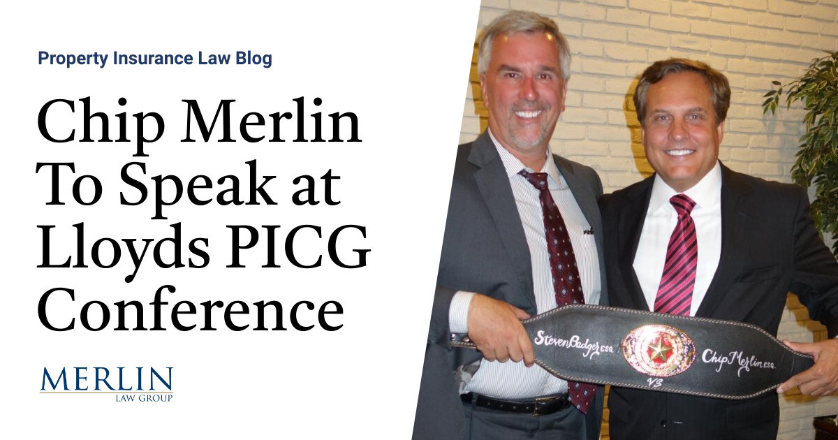 Chip Merlin To Speak at Lloyds PICG Conference | Property Insurance ...