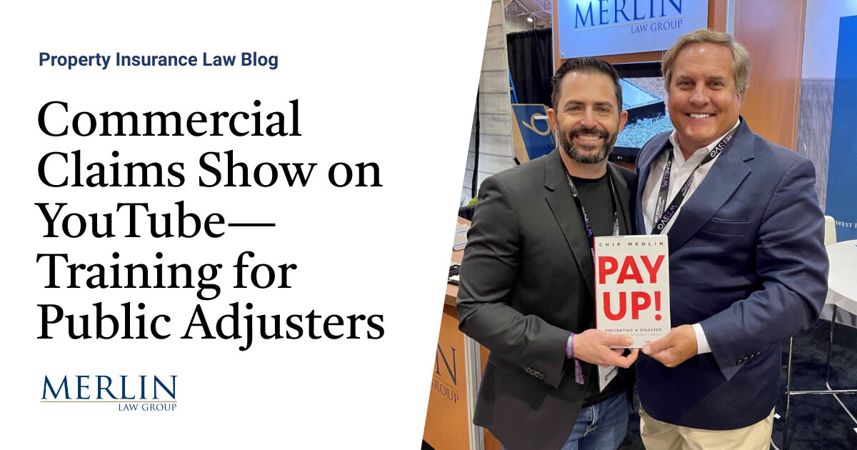 Commercial Claims Show on YouTube—Training for Public Adjusters | Property Insurance Coverage ...