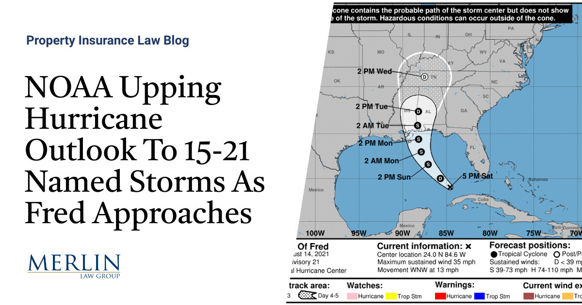 NOAA Upping Hurricane Outlook To 15-21 Named Storms As Fred Approaches ...